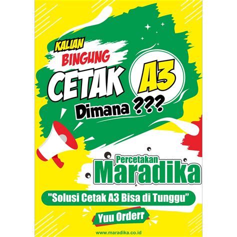 Jual Cetak Satuan Art Paper Kertas Ukuran A3 Cetak Brosur Pamplet 1