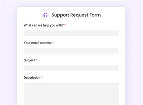 Support Request Form For Growing Businesses