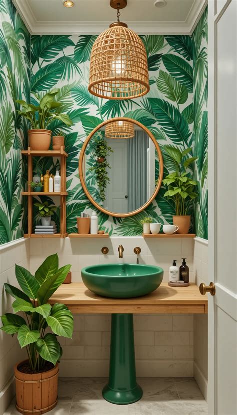 Bathroom Decor Tropical Small Bathroom Small Bathroom Wallpaper
