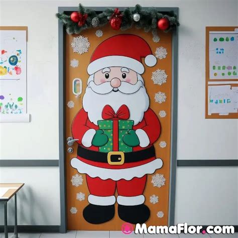 Puertas Decoradas De Navidad Con El Diseño De Santa Claus Santa Claus