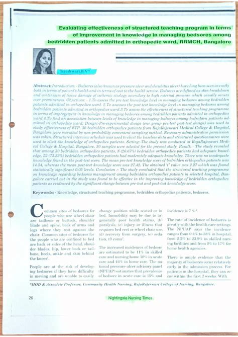 Pdf Evaluate The Effectiveness Of Structured Teaching Program In