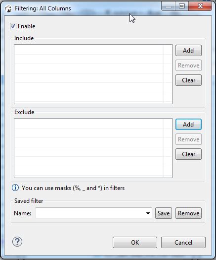 Can The Global And Table Level Columns Filter Be Applied To Both