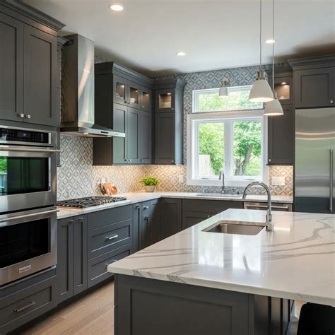 Custom Grey Kitchen Cabinets Modern And Shaker George Cabinetry