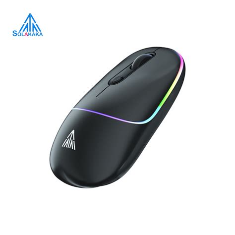 Solakaka Sm15 Wireless Mouse Rechargeable Computer Mice With Rgb Lights Slim Portable Silent For