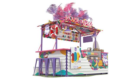 Colorful Popsicle Kiosk Holiday Popsicle Counter Retail Ice Cream Popsicle Bar