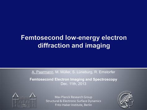 Femtosecond Low Energy Electron Diffraction And Imaging