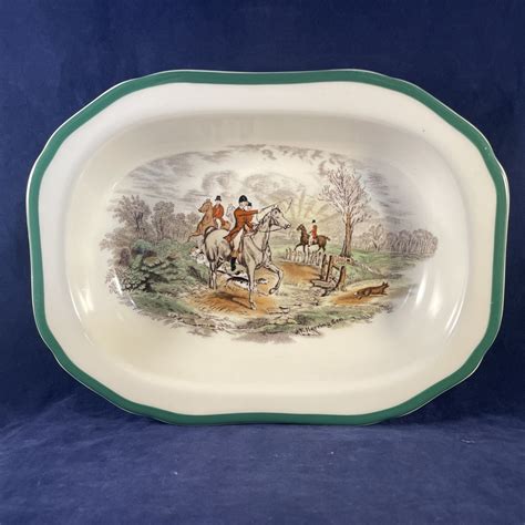 Wempe And Wempe Spode The Hunt Rechthoekige Schaal 23 3 X 17 5 Cm Hoog 4 5 Cm Gone Away