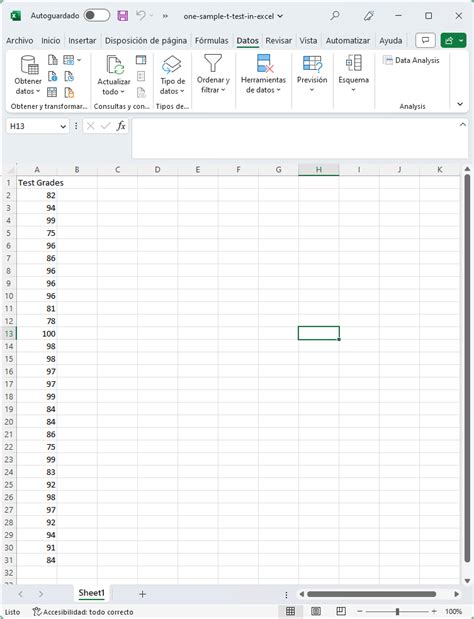 Prueba T De Una Muestra En Excel Dr Matt C Howard