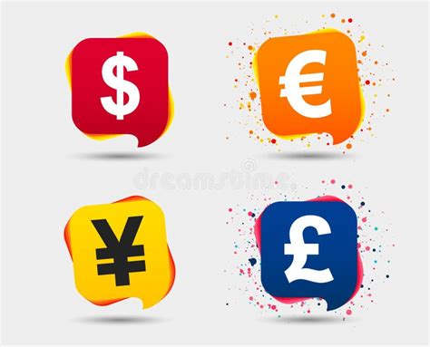Dollar Euro Pound And Yen Currency Icons Stock Vector Illustration Of Retail Speech 109694610