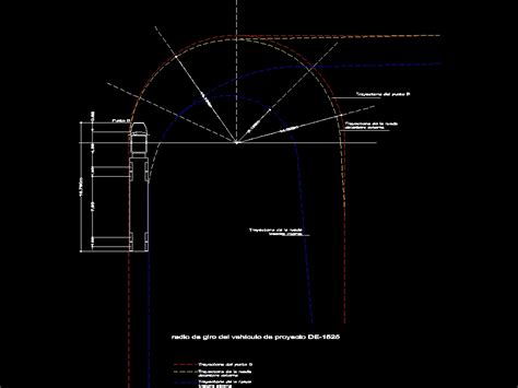 Radios De Giro De Tractocamión En Autocad Cad 18 5 Kb Bibliocad