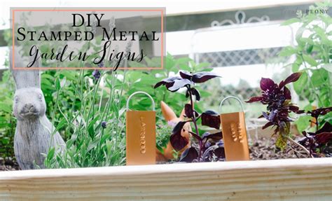 Diy Stamped Metal Garden Signs — Country Peony