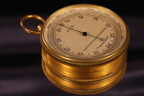 Fine Double Sided Pocket Barometer Compendium Retailed By Cox C1866