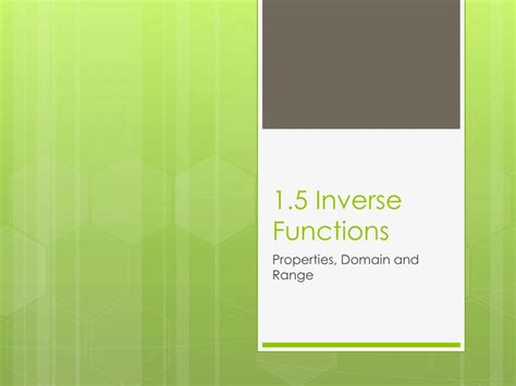 Ppt 15 Inverse Functions Powerpoint Presentation Free Download Id