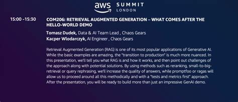 Tomasz Dudek On Linkedin Aws Awscommunity Awssummitlondon Generativeai