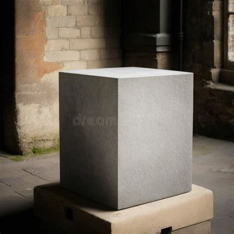 Thick Cuboid Stone With A Bumpy Texture Podium Empty Showcase For Packaging Product