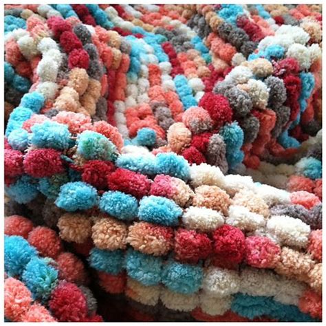 Pompom Cuddle Blanket Pattern By Lindsay Oliver Yarn Pom Pom Cuddle
