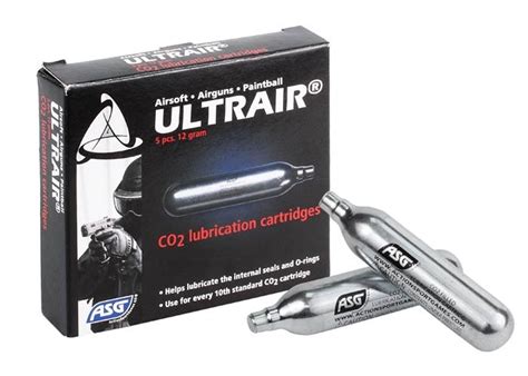 Asg Ultrair 12 Gram Co2 Lubrication Cartridges 5ct Top Airguns