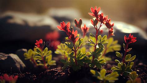 Beautiful Spring Flowers Sprouting In Nature Stock Illustration