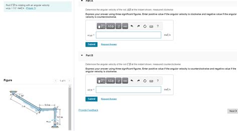 Solved Rod CD Is Rotating With An Angular Chegg