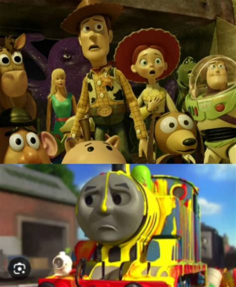 The Toys React To Thomas Covered In Paint By Simbadisneyfan On Deviantart