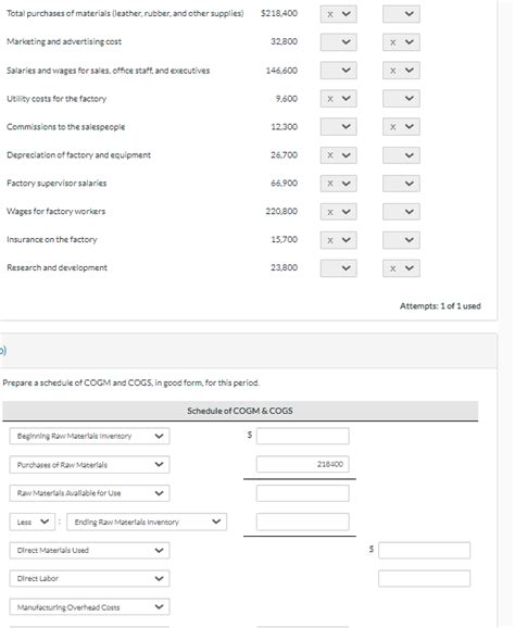 Solved Prepare A Schedule Of Cogm And Cogs In Good Form
