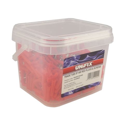 Trade Tub Red Plugs And Screws Eurosat Scotland Ltd