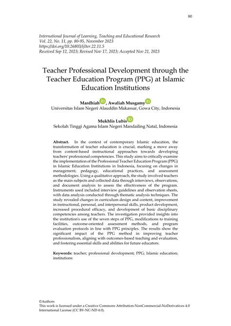 Pdf Teacher Professional Development Through The Teacher Education