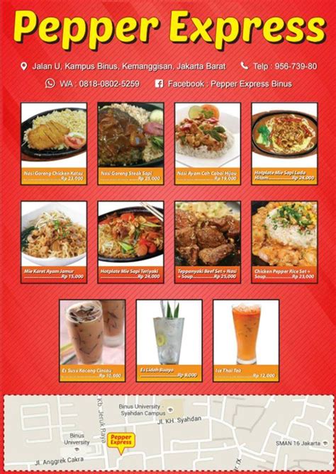 Menu At Pepper Express Ruko Taman Palem Restaurant Jakarta