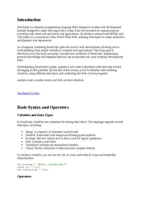 Javascript Basics Introduction To Syntax Variables And Functions