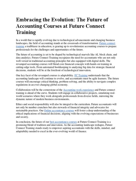Future Connect Training Pdf