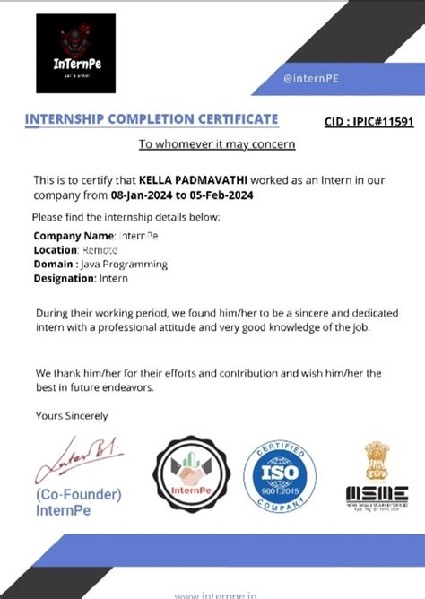 kella padmavathi on linkedin internpe