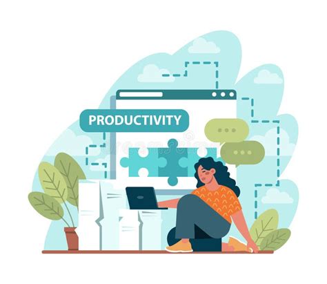 Productivity Concept Employee Job Performance Efficiency Stock Vector
