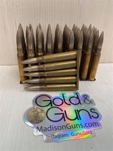 Turkish 8mm Mauser Ammunition Brass Casing Berdan Primed Corrosive 154gr 23rds