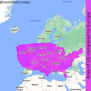 Area Of Us 98 Million Sq Km Compared To Europe 102 Million Sq Km