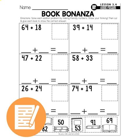 Lucky To Learn Math 2 Digit Addition Friendly Numbers Lesson 3 4 Independent Practice