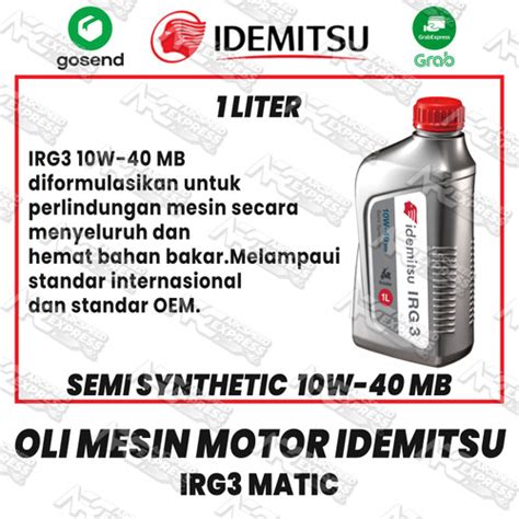 Jual Oli Idemitsu Irg 3 2t Irg 5 Irg 7 Matic Scooter Motorcycle 10w40 1