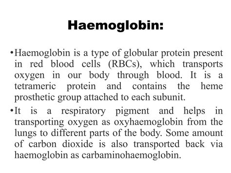Hemoglobin Structure Synthesis And Breakdownpptx