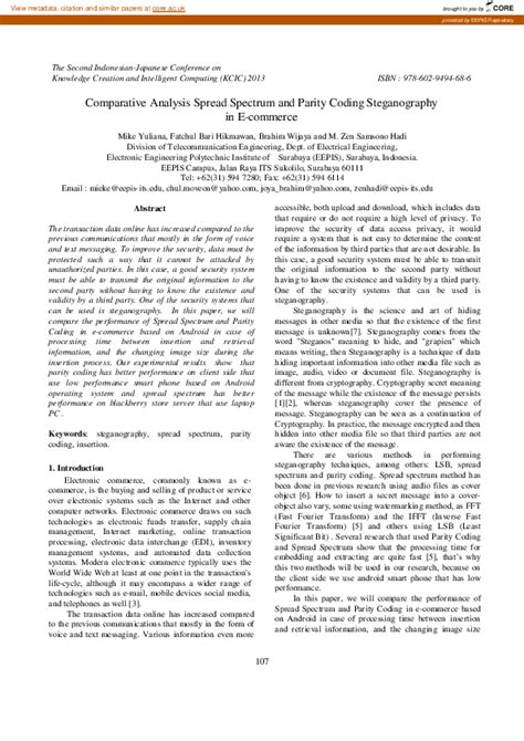 Pdf Comparative Analysis Spread Spectrum And Parity Coding