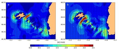 Depth Averaged Currents Without Tidal Stream Array At Times Of A