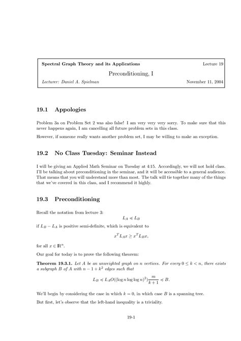 Spectral Graph Theory 19 Lecture Slide Mathematics Docsity