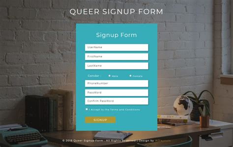 Queer Signup Form Responsive Widget Template W3Layouts