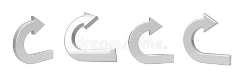 Four White 3d Return Symbols Stock Illustration Illustration Of