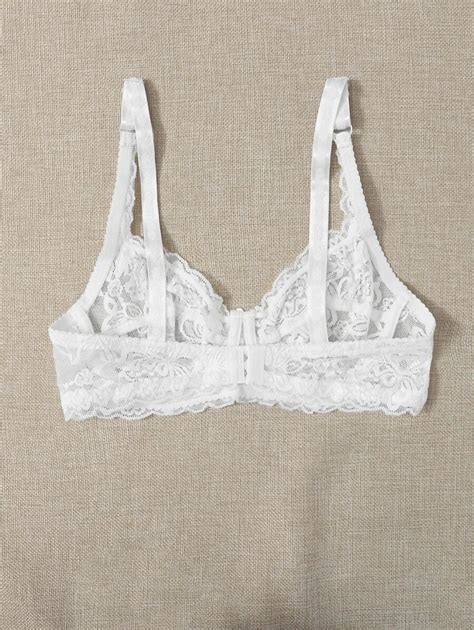 Floral Lace Sheer Underwire Bra Socohoodie