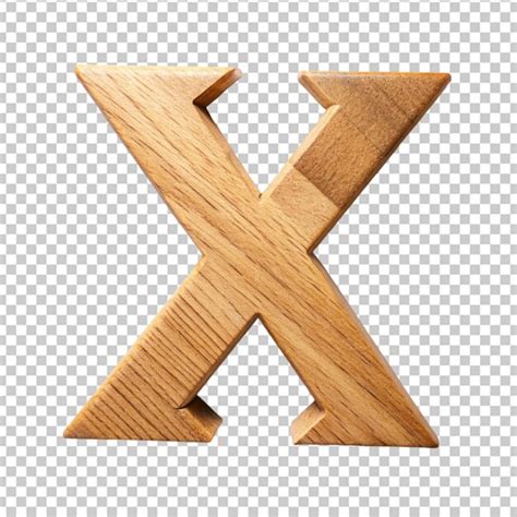 Alphabet 3d Wooden Letter X Premium Ai Generated Psd