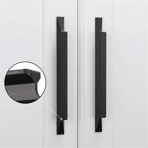 Lontan 5 Pack Black Cupboard Handles 160mm Black Kitchen Handles Black