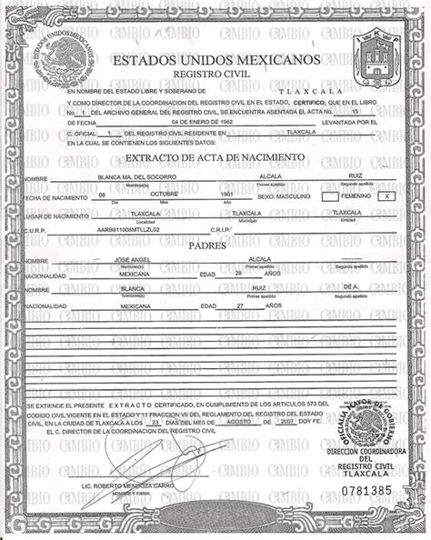Actas De Nacimiento En Blanco Imagui