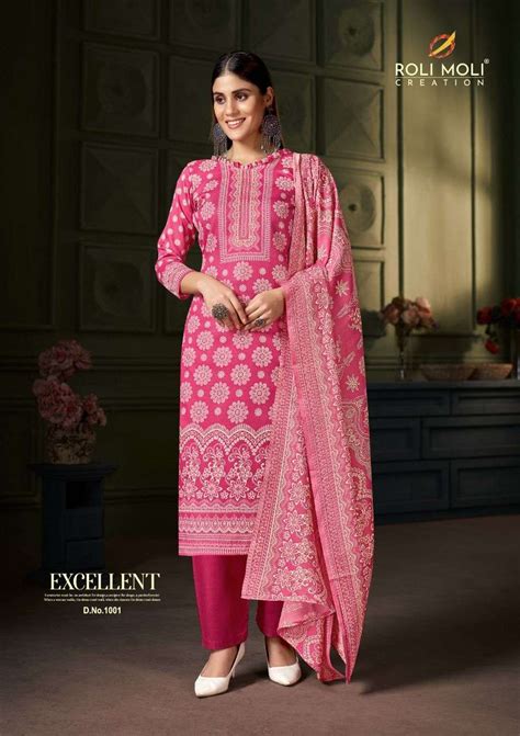 Roli Moli Zubeda Heavy Print Pashmina Winter Wear Suit Catalog Wholesaler
