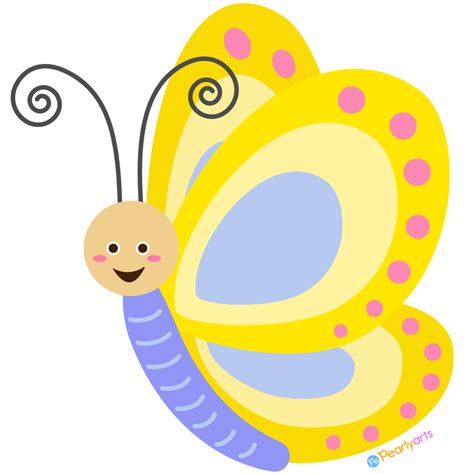 Free Cute Yellow Butterfly Clipart Png File Pearly Arts