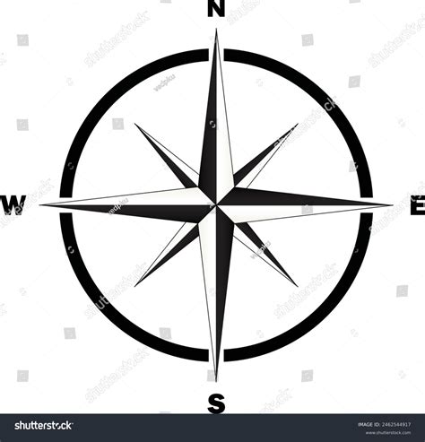 Magnetic Compass Vector Compass North South Stock Vector Royalty Free