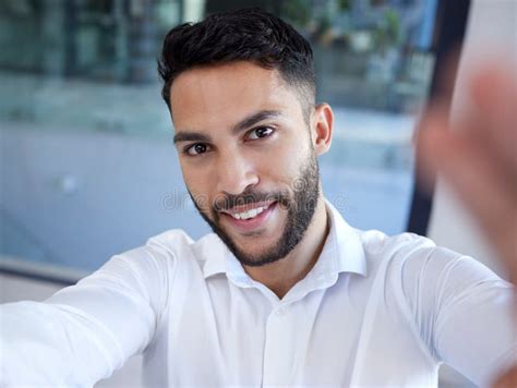 Businessman Portrait Smile And Selfie At The Office For Social Media